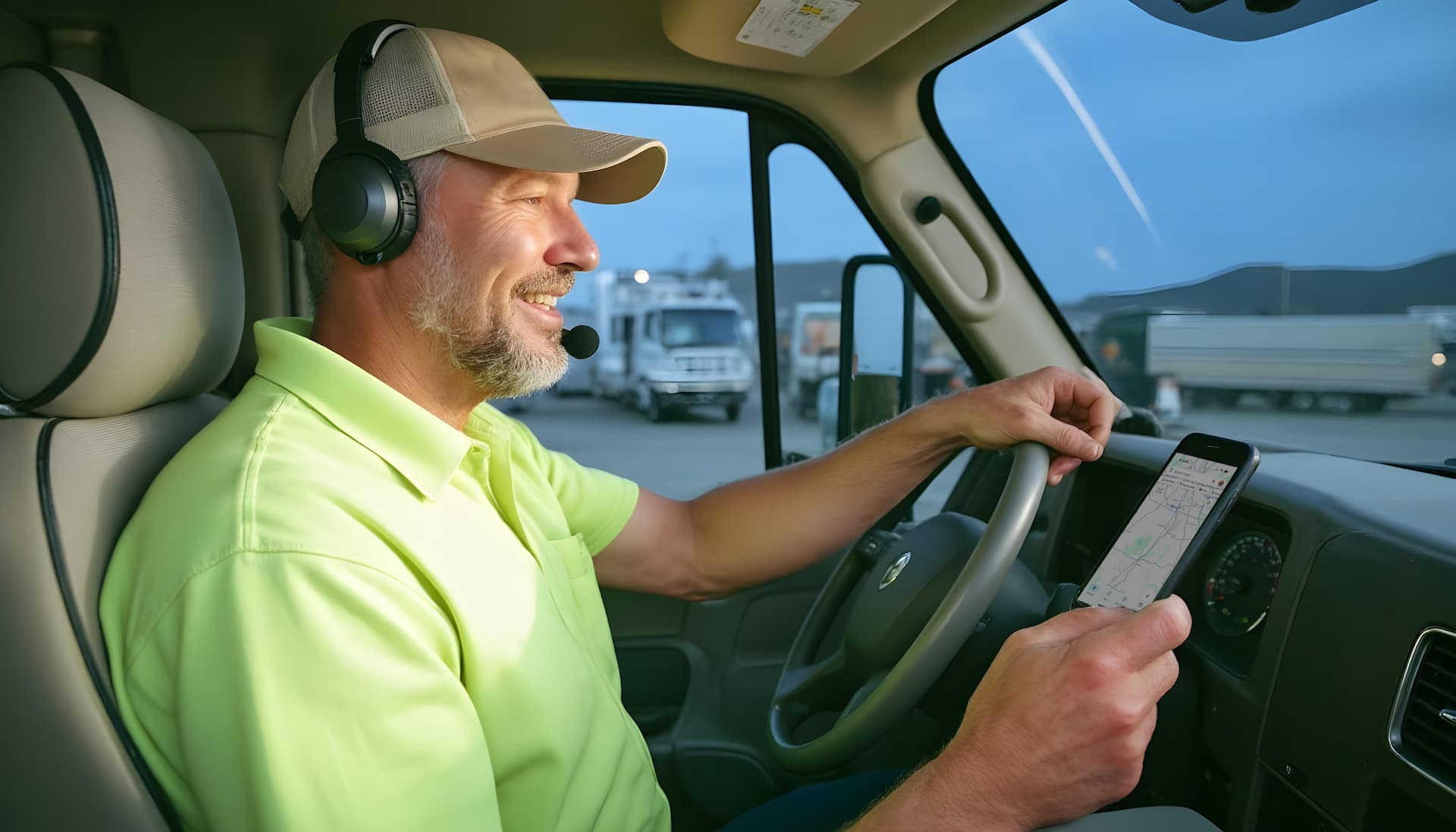 Truck driver using FleetWorks